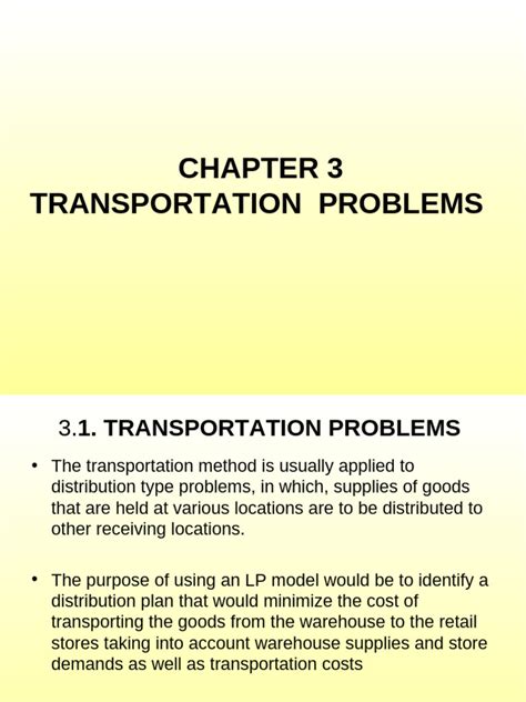 Chapter 3 Transportation Pdf Transport Algorithms
