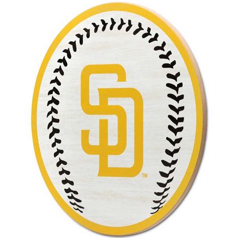 San Diego Padres Logo Baseball Round Wood Wall Decor Open Road Brands Shop Orb