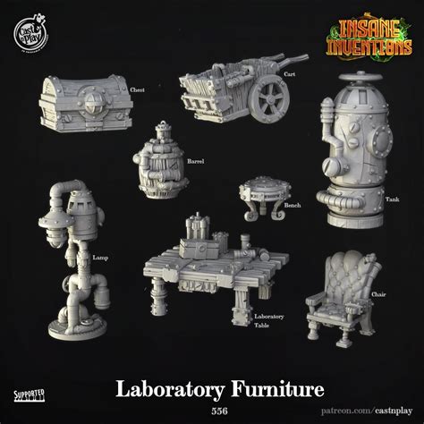 Insane Inventions Laboratory Furniture Terrain Set Dnd Figurine