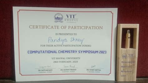 Pandya Shrey On Linkedin Vitbhopal Chemistry Symposium