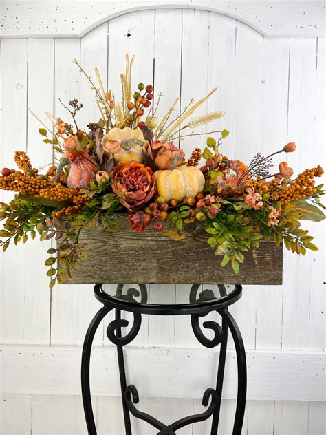 Rustic Fall Arrangement Fall Table Decor Mantle Decor Farmhouse