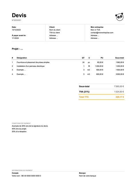 Modèle De Devis Gratuit Télécharger Gratuitement