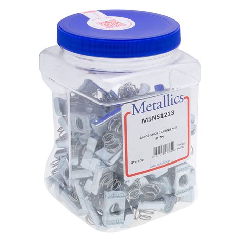 Nuts 12 13 Short Spring Nut St Zn Box 100 Nsi Industries