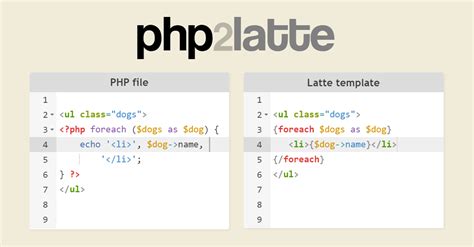 Php 2 Latte Online Converter Latte Templating Engine
