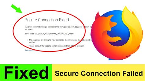 How to fix Secure Connection Failed issue in Firefox? [Solved] - YouTube