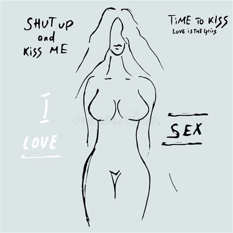 I Love Sex Idea Drawing Girl And The Inscription Stock Vector Illustration Of Sexual Body