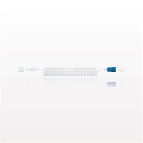 Low Pressure Coiled Extension Line Male Luer Lock Female Luer Lock With Caps 33027