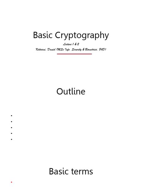Cryptography Lecture 1 And 2 Iaa 20 04 2020 Pdf Cryptography