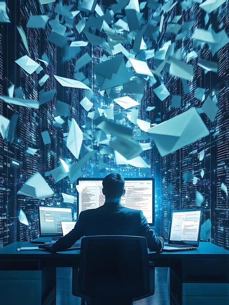 Transforming Paper Invoices Into Digital Data Solutions Premium Ai Generated Image