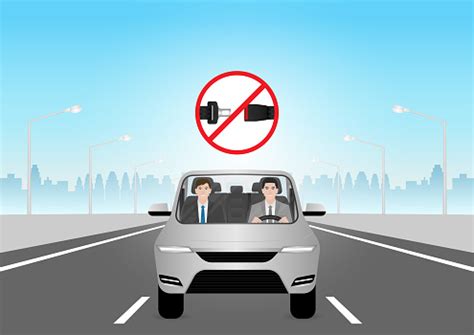 Man Driving A Car Without Wearing Seat Belt Man Breaking Traffic Rules