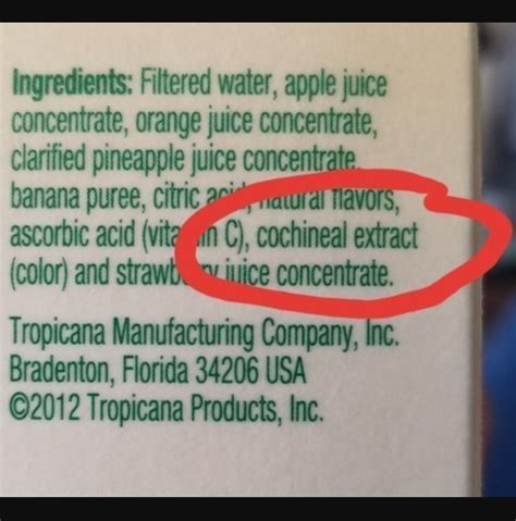 Does Tropicana Orange Juice Have Roach Blood Ingredient In It
