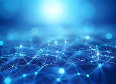 Abstract Network Connection Technology Background In Blue Tone Ai