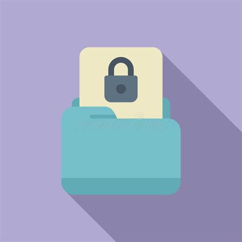 Locked Access Folder Icon Flat Vector Europe Data Stock Illustration Illustration Of