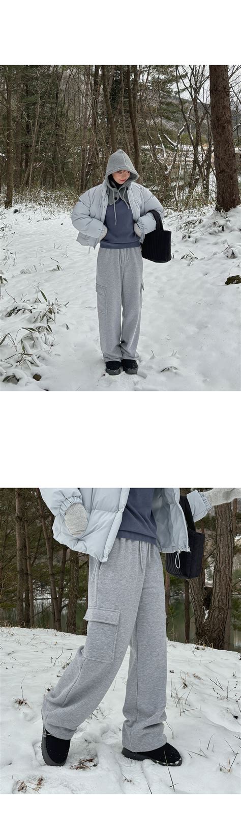 고고싱 후끈🔥융기모겨울바지 퍼안감 카고 투웨이 트레이닝pt 기모조거와이드허리밴딩팬츠바지