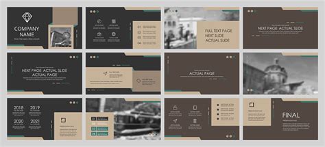 이 템플릿은 마케팅 및 광고 전단지 및 배너 연례 보고서에 사용 되는 비즈니스 프리 젠 테이 션으로 최고입니다 어두운 회색 배경에 요소 예약하기에 대한 스톡 벡터 아트 및