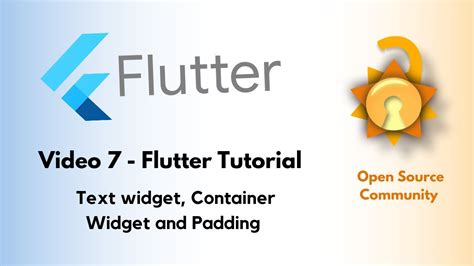 Flutter Tutorial 07 Text Widget Containerwidget And Padding Youtube