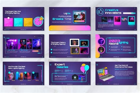 Brighly Neon Light Powerpoint Template Incl Cyberpunk And Light Envato