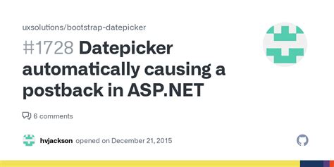 Datepicker Automatically Causing A Postback In Aspnet · Issue 1728 · Uxsolutionsbootstrap
