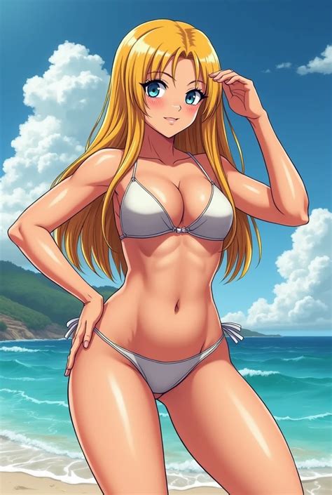Anime Girl With A Big Ass In A Bikini Posing For A Photo A Portrait Of