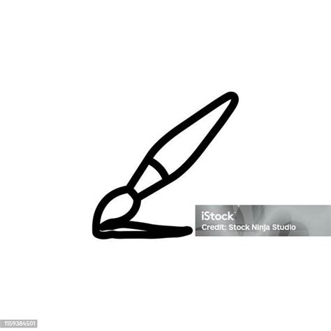 앱 Ui 웹 사이트에 대한 플랫 스타일 벡터의 페인트 브러시 선 아이콘입니다 검은 색 아이콘 벡터 일러스트레이션 가사 집안일에 대한 스톡 벡터 아트 및 기타 이미지 Istock