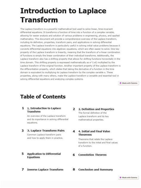 Introduction To Laplace Transform Pdf Laplace Transform Equations
