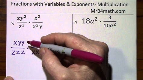 Fractions With Variables And Exponents Multiplication Youtube