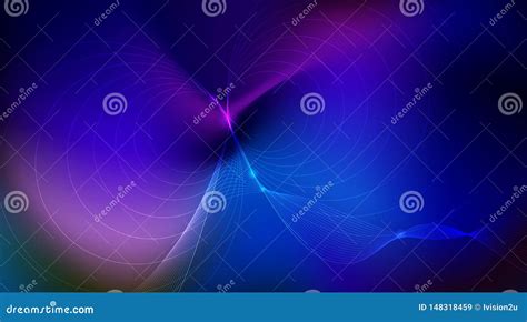 Vector Illustration Abstract Wavy Wave Line And Blurred Gradient Mesh In Bright Color
