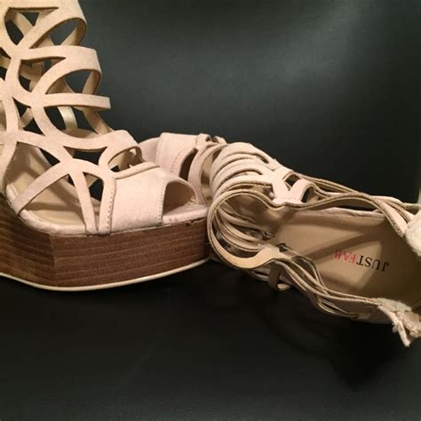 Justfab Shoes Nude Dascia Wedges Poshmark