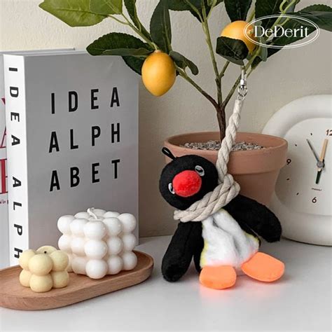 Dederit [데데리트]액막이 핑구 캐릭터 펭귄 밧줄 인형 키링 핫트랙스