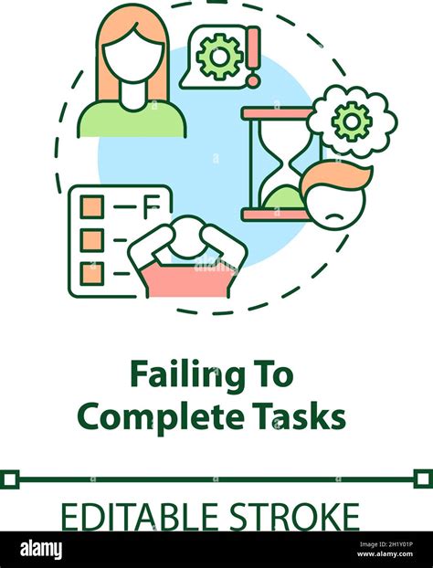 Failing To Complete Tasks Concept Icon Stock Vector Image Art Alamy