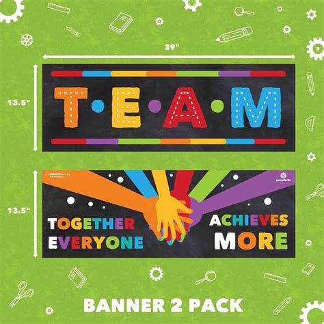 Team Work Classroom Banner Set Classroom Banner Classroom
