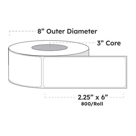 225 X 7 X 370 Labels White Gloss Bopp Roll Inkjet Labels 3 Core