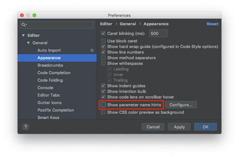 IntelliJ IDEAでメソッドの引数のヒント表示を無効化する方法 Reasonable Code