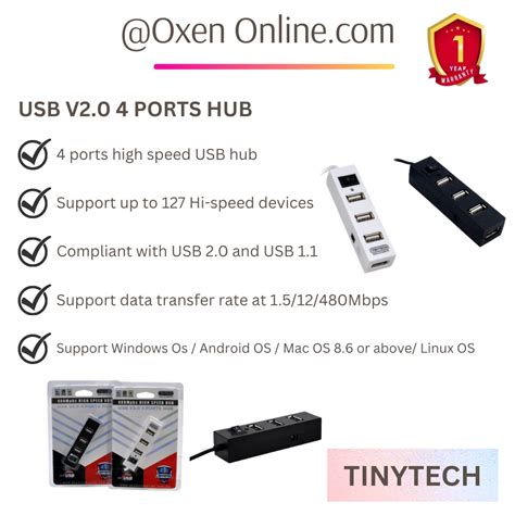TINYTECH USB V PORTS HUB Computers Tech Parts Accessories Cables Adaptors On Carousell