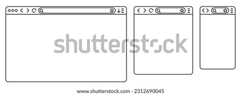 Simple Browser Window Flat Style Line Stock Vector Royalty Free