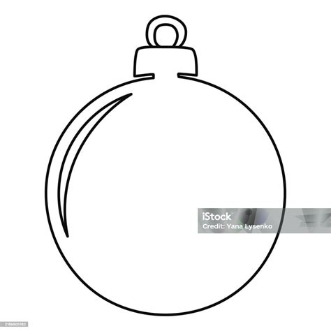 흰색 배경에 고립 된 미니멀리스트 스타일의 클래식 크리스마스 장식의 검은 윤곽선 그림 휴일 장식의 개념 Diy 색칠 크리스마스 공예 템플릿 축하 Diy에 대한 스톡 벡터