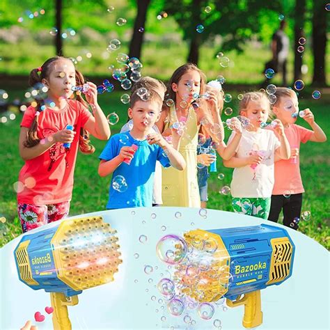 Bubble Machine Gun Bubble Gun With Lightsbubble Solution 69 Holes