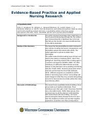 EBP Task 1 Docx Assessment Code Task Title Attachment Title Evidence Based Practice And