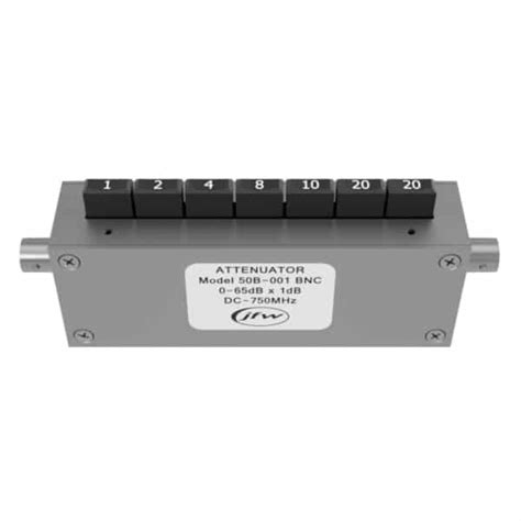 50 Ohm Pushbutton Attenuator Dc 750 Mhz 0 65db X 1db 50b 001 Jfw Industries