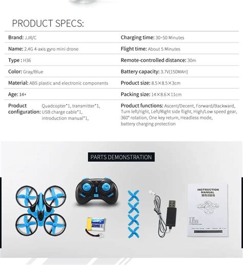Jjrc H36 Mini Drone Rc Quadcopter With Advanced 6axis Stabilization ...