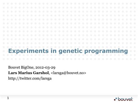 experiments in genetic programming ppt