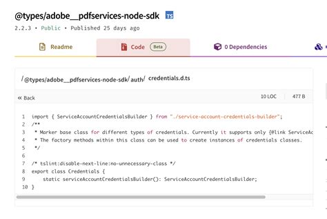 Dependencies Mismatch Typesadobepdfservices Adobe Product Community 14271892