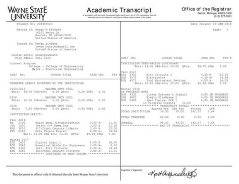 Parchment Official Transcript Pdf Parchment Official Transcript Pdf