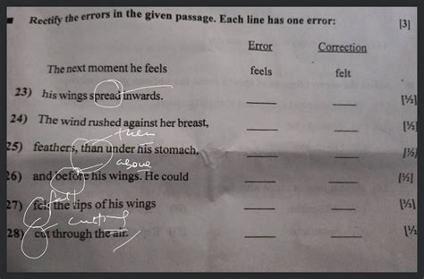 Rectify The Errors In The Given Passage Each Line Has One Error 3 Err