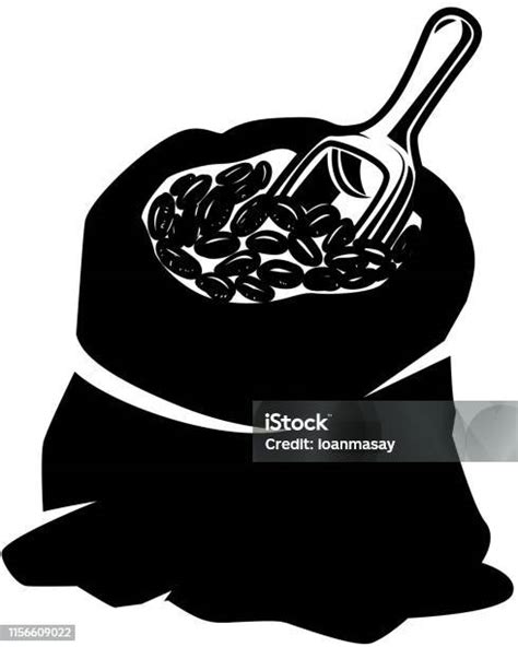 커피 빈 가방 아이콘 흰색에 격리 라벨 기호 포스터 전단지에 대한 디자인 요소 벡터 일러스트레이션 구이에 대한 스톡 벡터 아트 및 기타 이미지 Istock