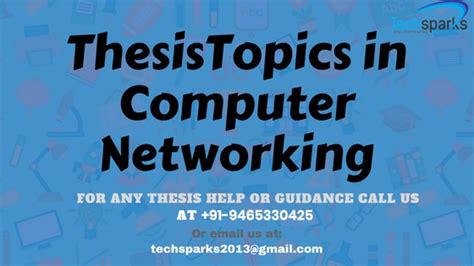 Latest Thesis And Research Topics In Computer Networking Techsparks