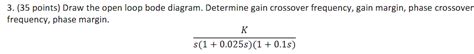 Solved Draw The Open Loop Bode Diagram Determine Gain