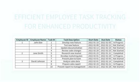 Efficient Employee Task Tracking For Enhanced Productivity Excel Template Free Download Pikbest