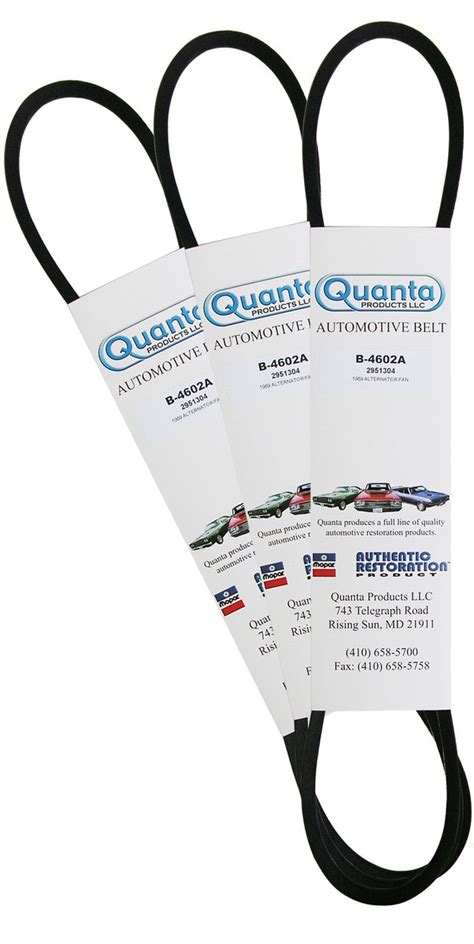 1967 Mopar Air Conditioning Belt 318 Quanta Products