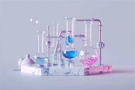 Chemistry Laboratory On Grey Background 1 Chemis Premium Ai Generated